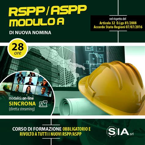Corso RSPP Modulo A Aggiornato Accordo 2025 SIA Srl