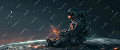 Premium Photo Astronaut Sitting On Earths Surface