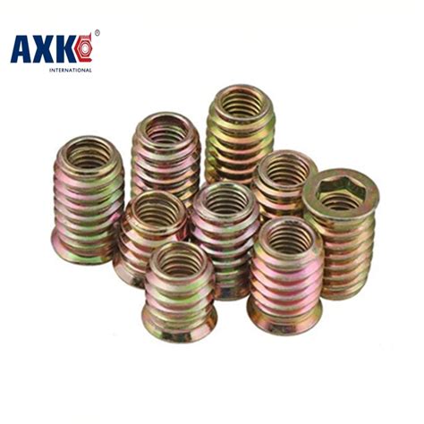 100pcs M4 9 Furniture Pass Through Drive Unhead Threaded Nut Color Zinc