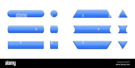 rectangular long button with rounded and sharp borders 3d render