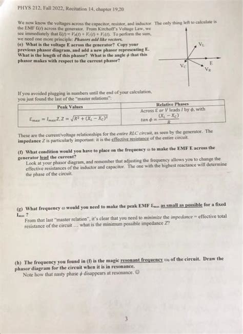 Problem To Help Us Visualize The Driven RLC Chegg