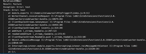 No Stack Trace Displayed In Vscode Log Stream When The Function Throws