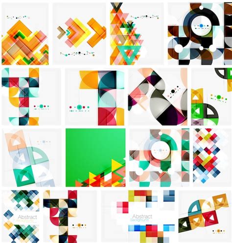 Premium Vector Set Of Triangle Geometric Abstract Backgrounds