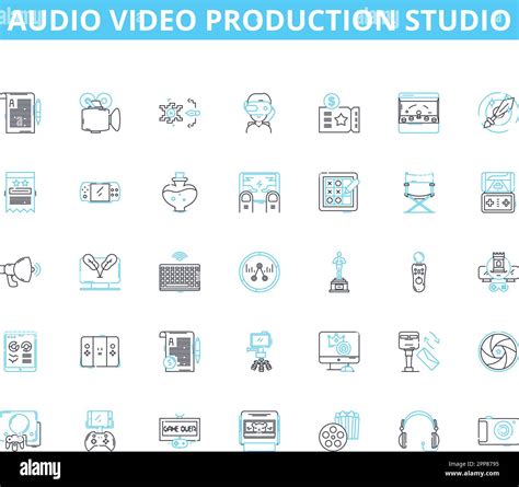 Audio Video Production Studio Linear Icons Set Recording Sound
