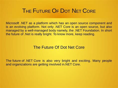 The Future Of Dot Net Core
