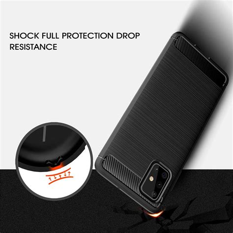 SDTEK Carbon Fibre Case for Samsung Galaxy A71 + Full Glass Screen ...
