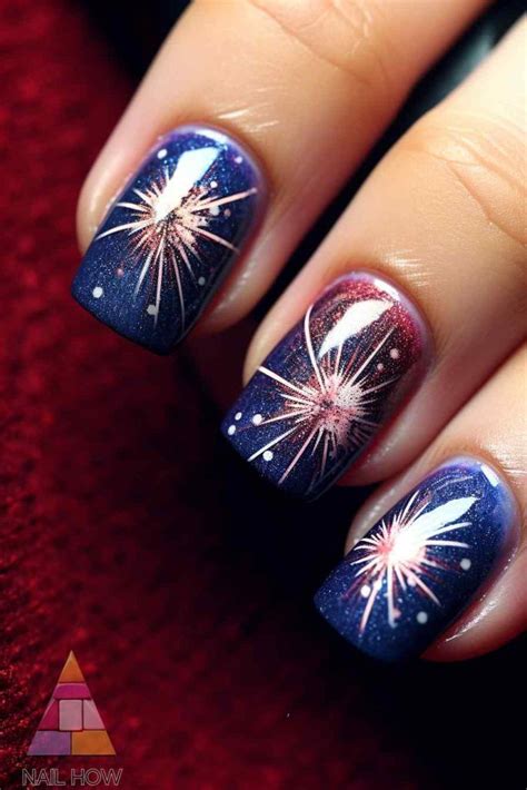 Salute To Style Unique Red White And Blue Nail Designs Firework