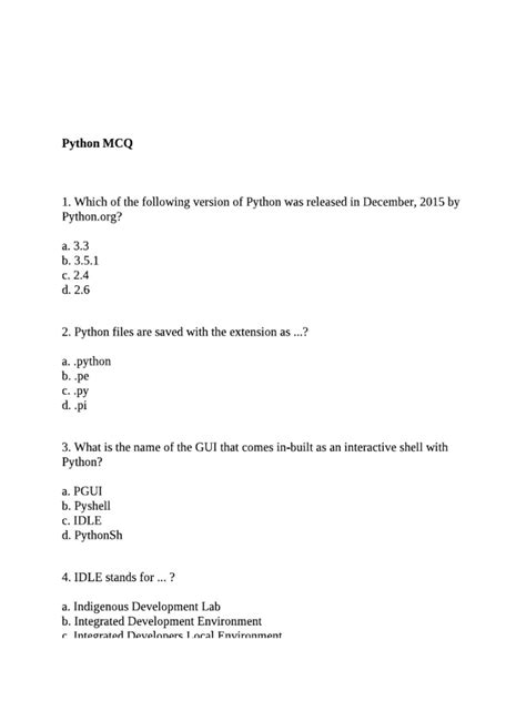 Python Mcqs Pdf