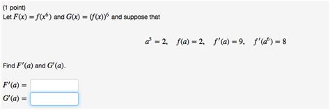 Solved 1 Point Let F X F X6 And G X F X 6 And Chegg Com