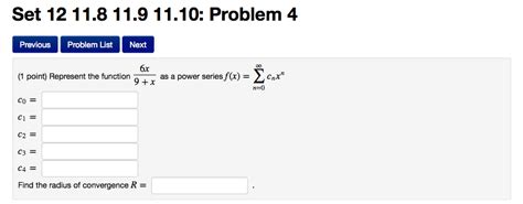 solved represent the function 6x 9 x as a power series
