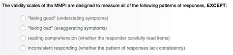 Solved The Validity Scales Of The MMPI Are Designed To Chegg Com