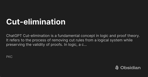Cut Elimination Pkc Obsidian Publish