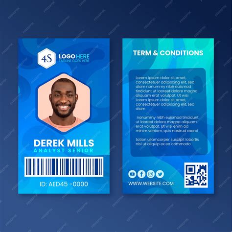 Free Vector Gradient Travel Agency Id Card Template