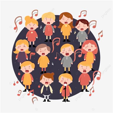 합창 클립 아트 어린이 합창단 악기 원 벡터 일러스트 음악 배경 만화 노래 합창 클립 아트 만화 Png 일러스트 및 벡터 에 대한 무료 다운로드 Pngtree