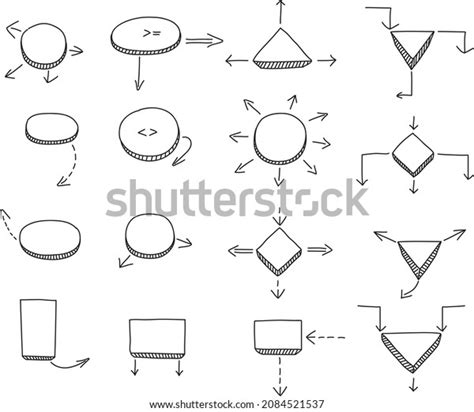 Flowchart Elements Sketchy Vector Illustration Stock Vector Royalty