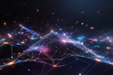 Premium Photo Digital Cyberspace With Particles And Digital Data