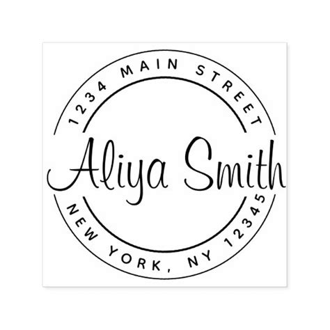 Create Your Own Round Script Return Address Self Inking Stamp