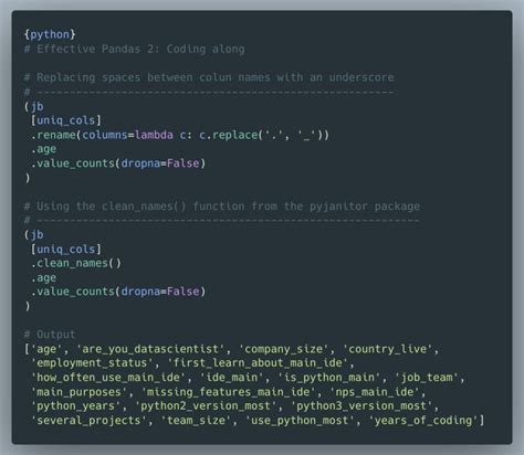 alier r on linkedin when using pandas method chaining having column
