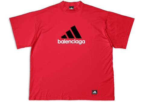 Balenciaga X Adidas Oversized T Shirt Red Mens Ss23 Us