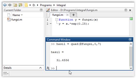 Numerical Integration Menyelesaikan Integral Dengan Matlab