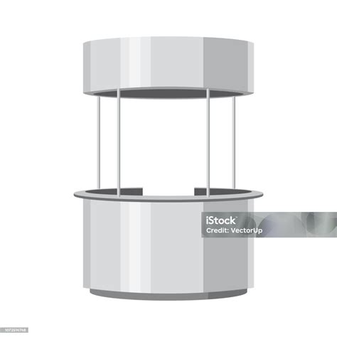 포스 포 빈 빈 광고 소매 스탠드 스 톨 바 디스플레이 지붕 라운드 캐노피 흰색 배경에 고립 모의를 템플릿 디자인을 위한 준비 제품 광고 벡터입니다 레이아웃 템플릿입니다
