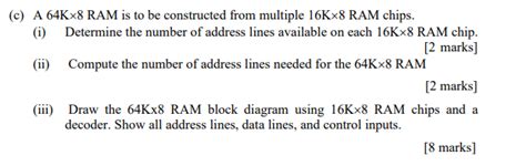 solved c a 64kx8 ram is to be constructed from multiple