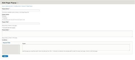 page popup