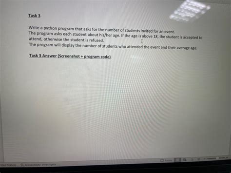 Solved Task 3 Write A Python Program That Asks For The