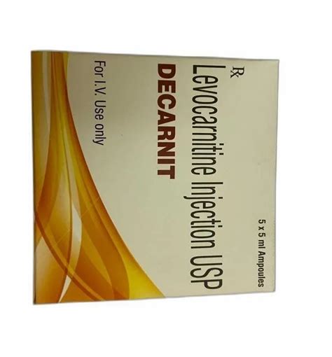 Levocarnitine Injection Usp At Rs 120piece Levocarnitine Injection Usp In Thane Id 26343406733