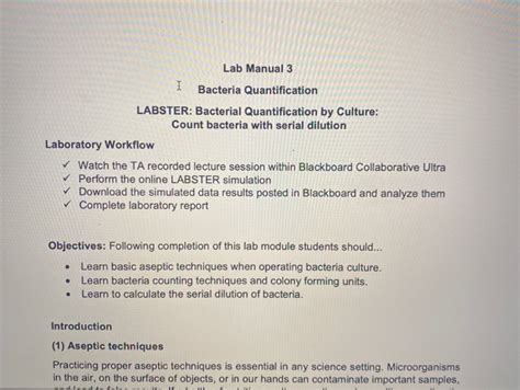 Lab Manual 3 I Bacteria Quantification Labster