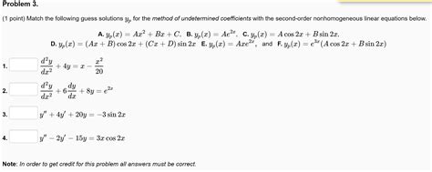 solved problem 3 1 point match the following guess