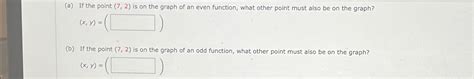 Solved A ﻿if The Point 72 ﻿is On The Graph Of An Even