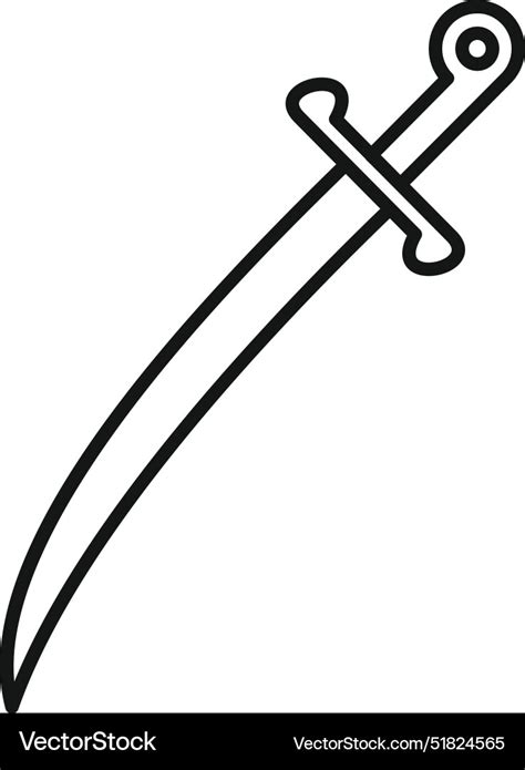 Curved Sword Icon Representing Power Royalty Free Vector