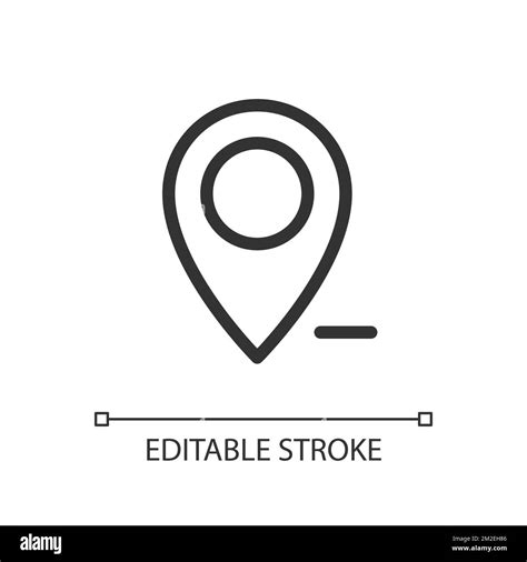 remove pin from map pixel perfect linear ui icon stock vector image