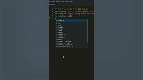 Best Python Program To Print Odd Numbers Youtube