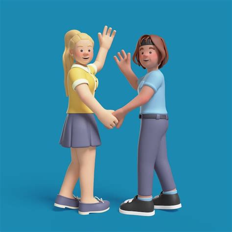 Free Psd 3d Rendering Of Lesbian Couple