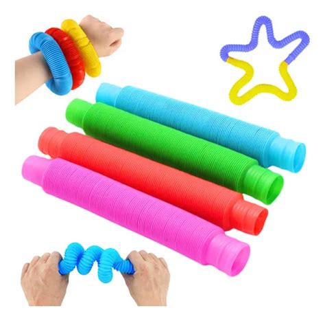 Jius Cx1 12 Juguetes Pop Tube Tubo Sensorial Antiestrés Pop Meses Sin