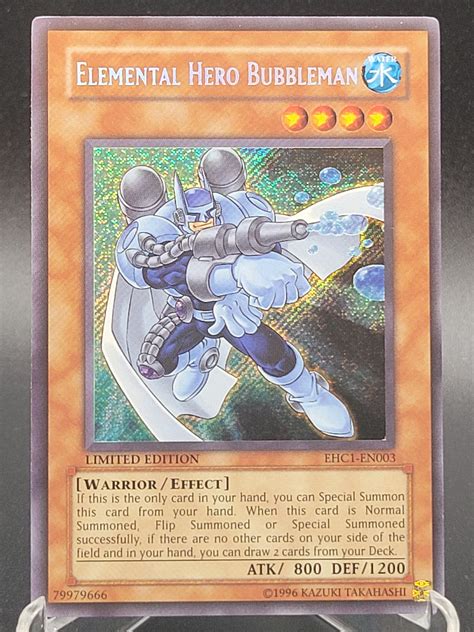Yu Gi Oh Tcg Elemental Hero Bubbleman Ehc1 En003 Elemental Hero Coll Epic Trading Collectibles