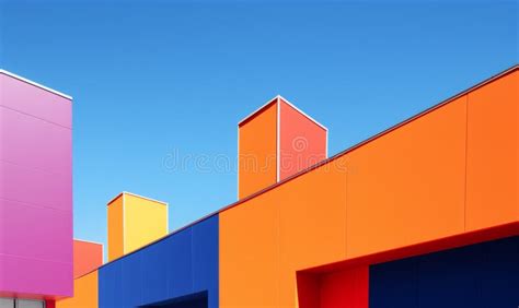 Edificios De Colores Arquitectura Moderna Abstracta Estilo Minimalista