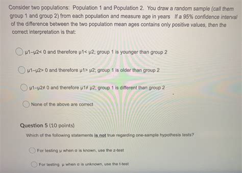 Solved Consider Two Populations Population 1 And Population
