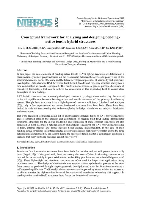 Pdf Conceptual Framework For Analyzing And Designing Bending Active