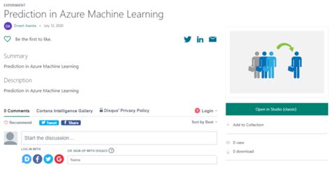 Prediction In Azure Machine Learning