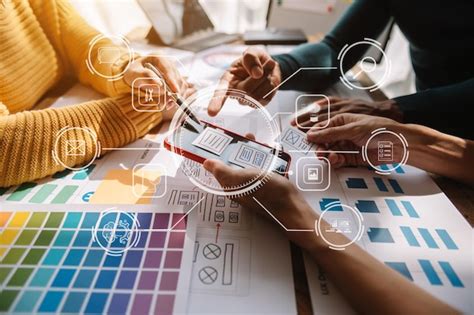 Premium Photo Ux Graphic Designer Planning Application Process Development Prototype Wireframe