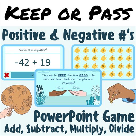 Negative And Positive Number Integers Add Subtract Multiply Divide