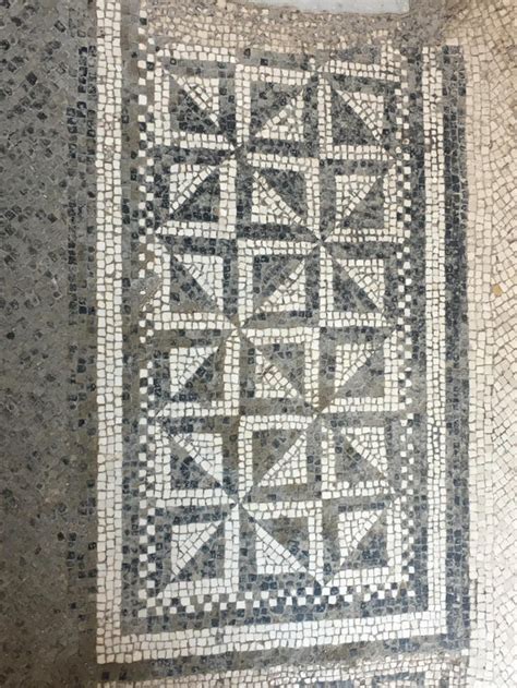 Roman Threshold Mosaic Transitioning The Floor Of A Spacious Atrium