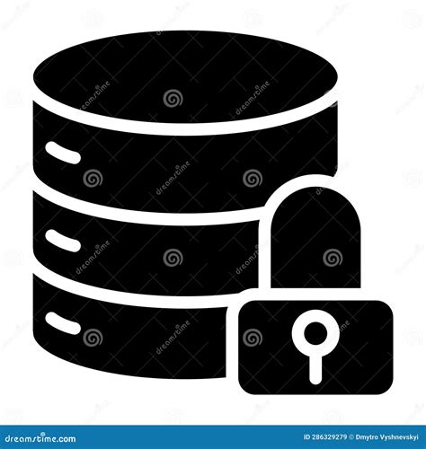 database security vector glyph icon isolated stock illustration illustration of technology