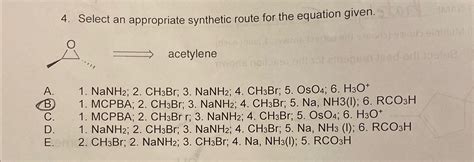 Select an appropriate synthetic route for the | Chegg.com