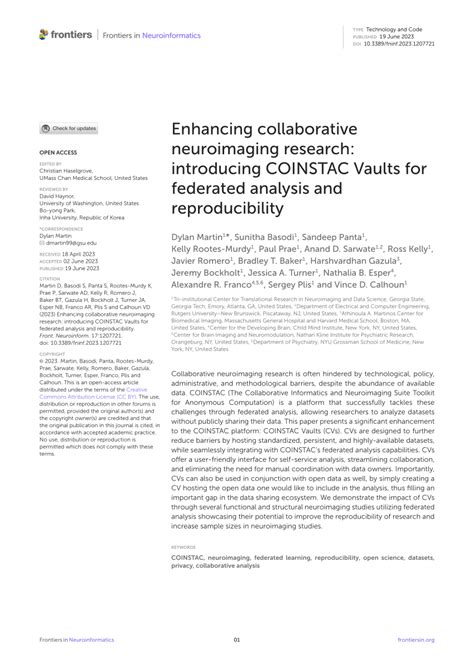 Pdf Enhancing Collaborative Neuroimaging Research Introducing