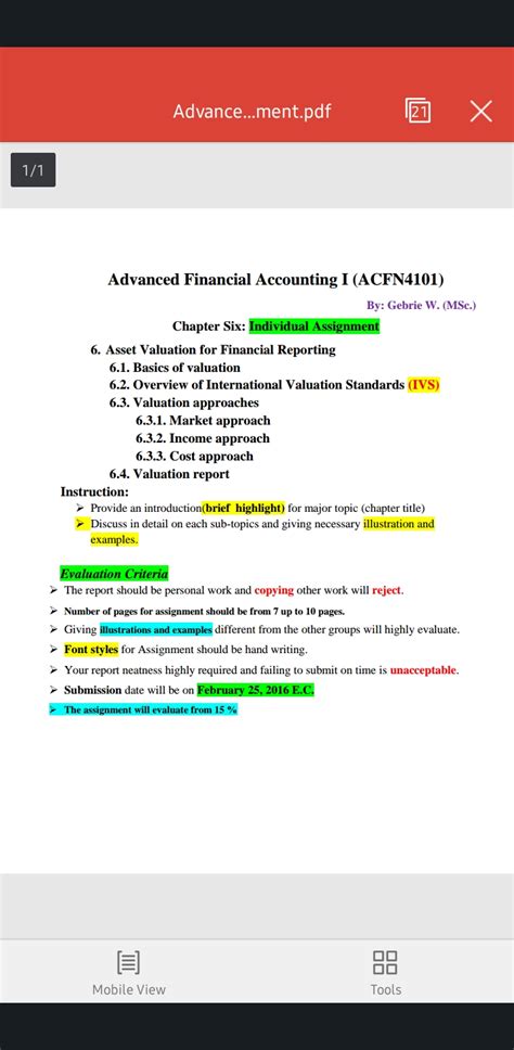 solved advance ment pdf 21 1 1 advanced financial accounting i