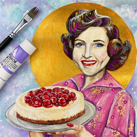 Betty White Art Golden Girls Fan Art Cheesecake Print Retro